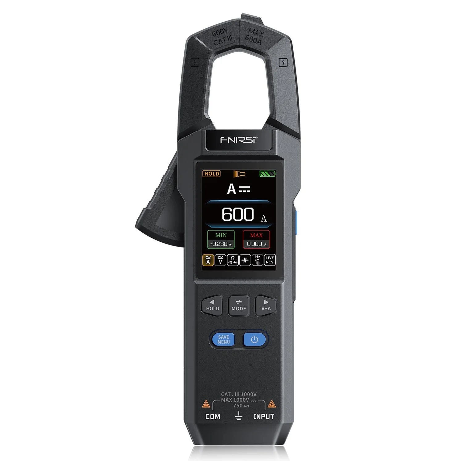 FNIRSI DMC-100 Digital Clamp Meter 10000 Counts - 600A DC/AC Current T ...